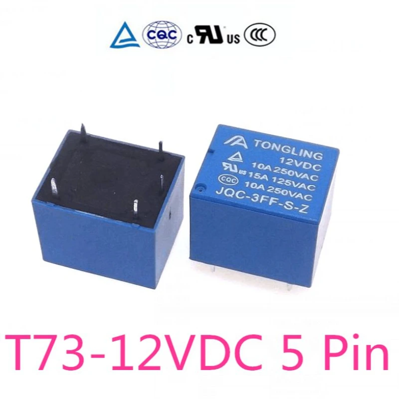 8pieces Of Relays 12v 10a 250vac Jqc-3ff T73 Power Relays New Good ...