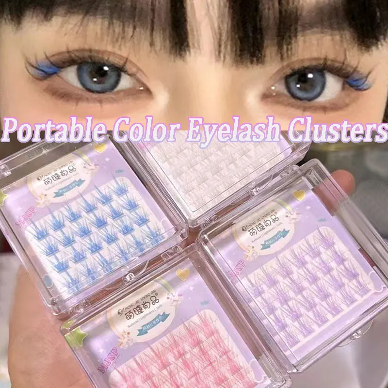 Pink-White-Blue-Purple-Colored-Eyelash-Clusters-Manga-Lashes-Colored ...