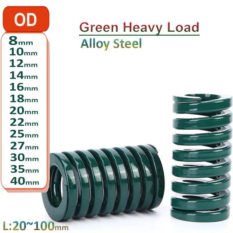 Green Die Mold Spring Compression Springs Heavy Load Alloy Steel OD 8 ...