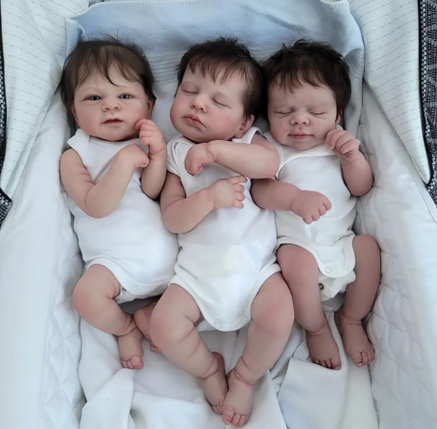 18 Inch Elijah And 20 Inch Loulou Bebe Reborn 3D Painted Skin Doll ...