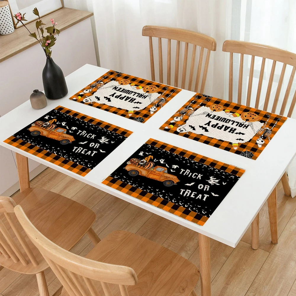 Halloween-Fall-Pumpkin-Prinetd-Placemats-Table-Mats-Spooky-Ghost ...