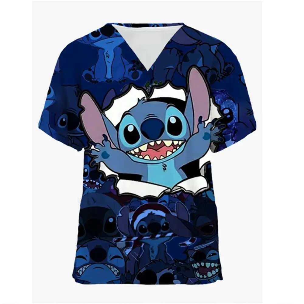 Disney-Camiseta-con-bolsillo-de-Lilo-Stitch-para-mujer-uniforme-de ...