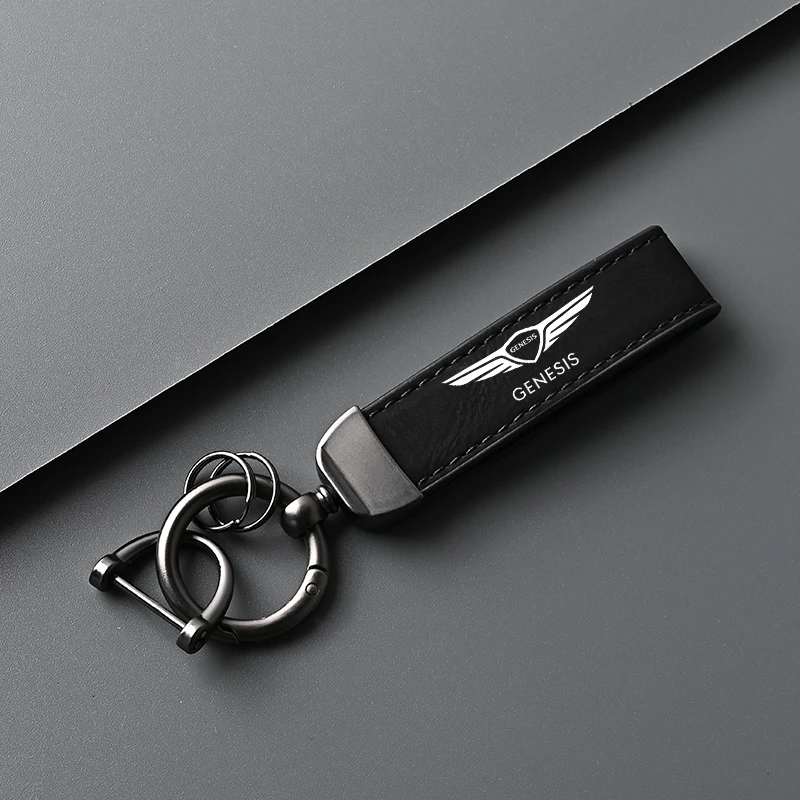 Fashion-Leather-Metal-Keychain-Car-Styling-Luxury-Key-Ring-For-Genesis ...