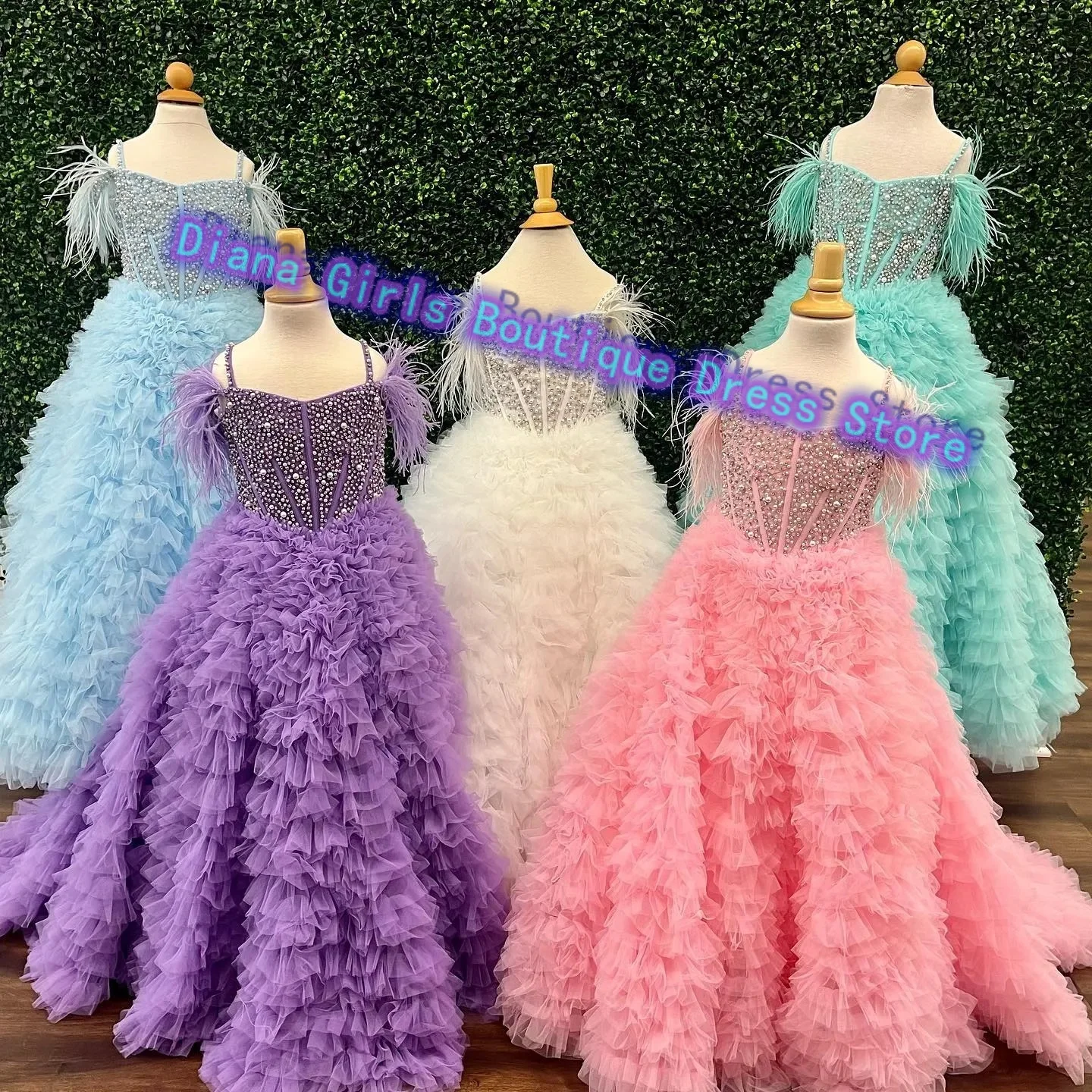 Quality Layering Tulle Flower Girl Dress Luxury Appliqué Tulle Fluffy ...