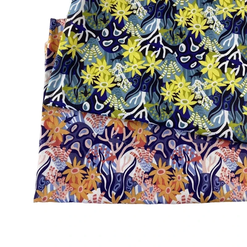 145x50cm-Full-Cotton-Poplin-Printed-Beach-Style-Cloth-Making-Shirt ...