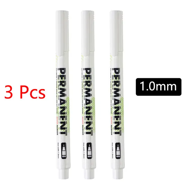 3 Pcs 0.8mm Creative White Ink Gel Pen Highlight Marker Pen Fine Tip ...