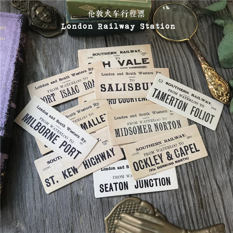 12pcs London Train Station Ticket Stickers Crafts And Scrapbooking ...