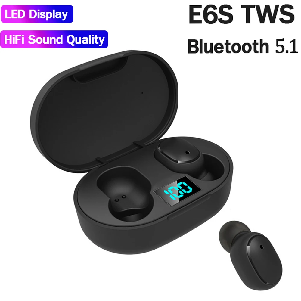 New-E6S-TWS-Wireless-Bluetooth-headphone-with-charging-box-Sport-noise ...