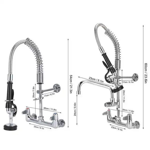 PrecisionFlow™ Commercial Kitchen Faucet with Sprayer - FaucetBazaar 1