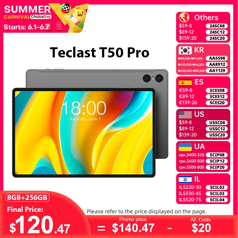 Teclast-Tableta-T50Pro-de-11-pulgadas-dispositivo-con-Android-14-8GB ...
