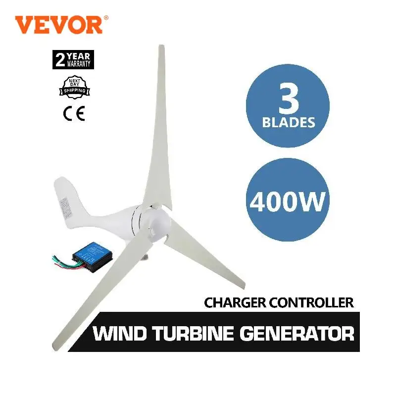 VEVOR-Wind-Turbine-Generator-400W-3-Blades-With-Charge-Controller ...