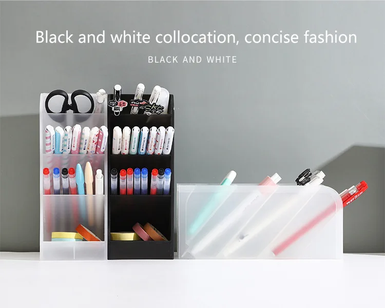Porte stylo à insertion Oblique Transparent créatif, boîte de rangement ...