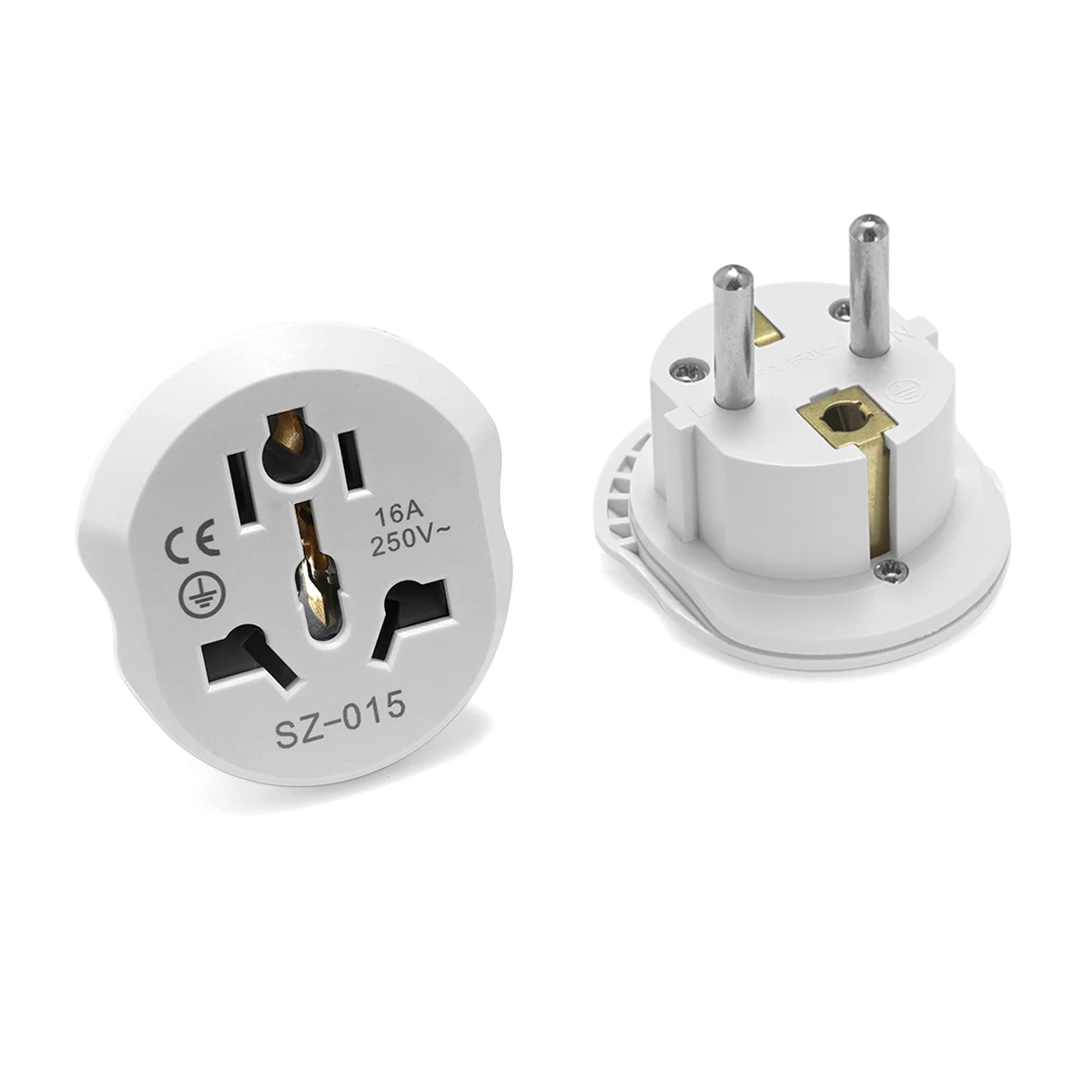US-To-EU-Plug-Adapter-Euro-European-2Pin-Plug-Electrical-Socket-America ...