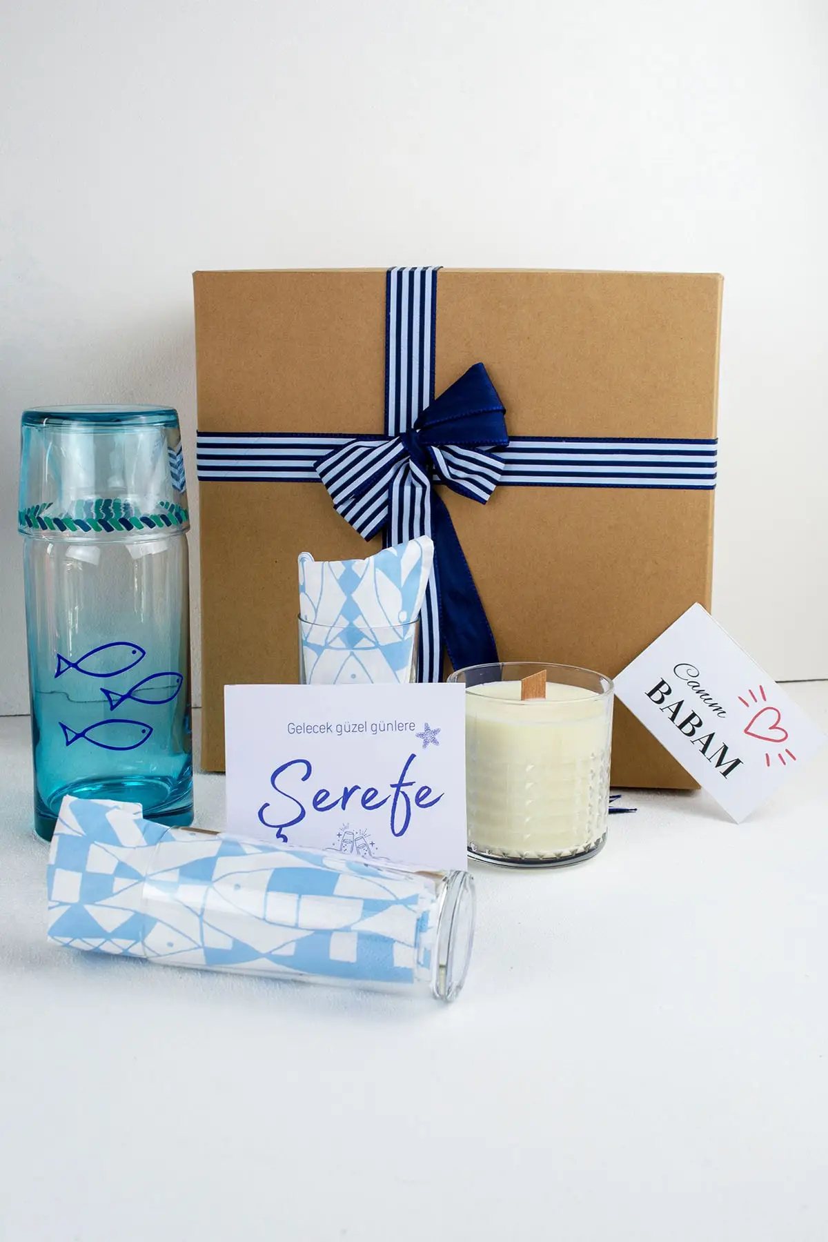 Turkish Raki Tall Glass Gift Set Ouzo Drink Water Jug Gift Box