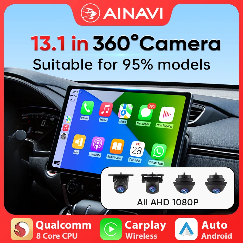 Ainavi 13.1 inch 3D 360 camera For VW Volkswagen Toyota Honda KIA Suzuki Ford Carplay Auto Radio ...