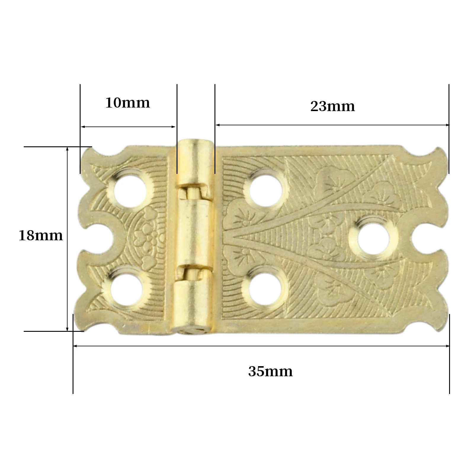 4Pcs Brass Flower Carved Hinge Decor Door Hinges Wooden Gift Jewelry ...