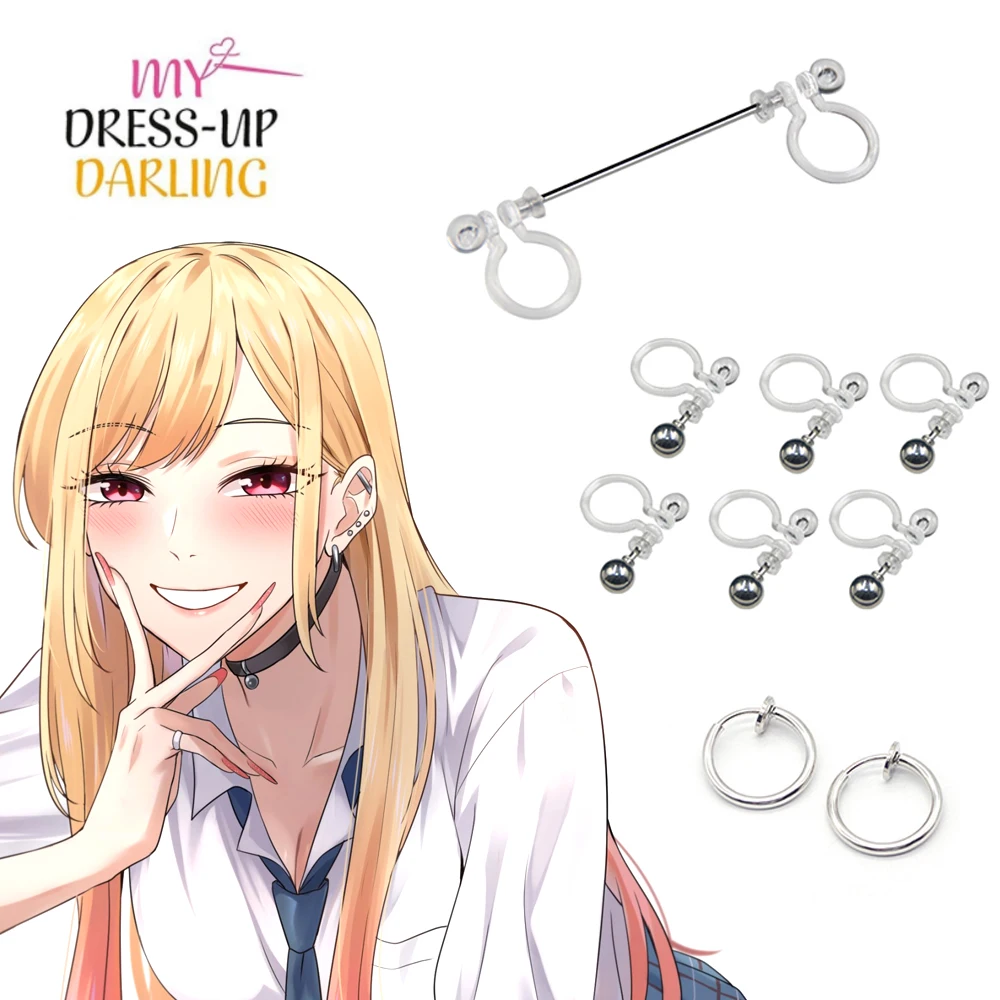 Anime Horimiya Miyamura Izumi Ohrringe Lip Piercing Kette Set Edelstahl ...
