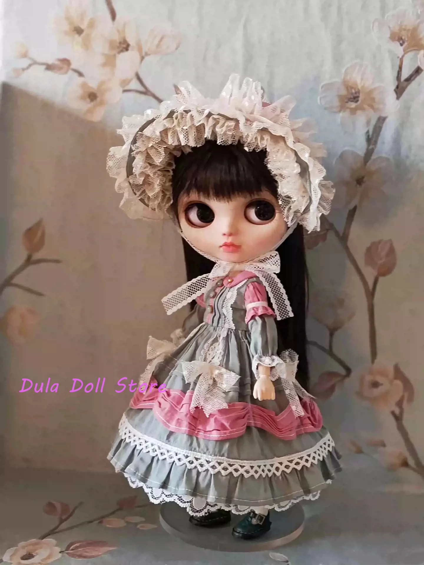 Dula-Doll-Clothes-Dress-Pink-and-green-contrasting-suit-skirt-Blythe ...