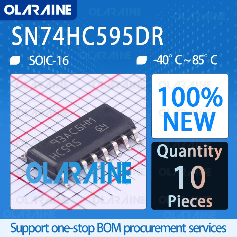 10Pcs-SN74HC595DR-100-New-Original-SOIC-16-Logic-IC-counter-shift ...