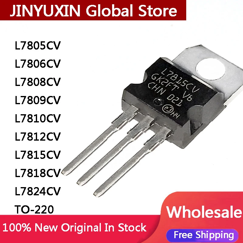 10pcs L7805cv L7806cv L7808cv L7809cv L7810cv L7812cv L7815cv L7818cv ...