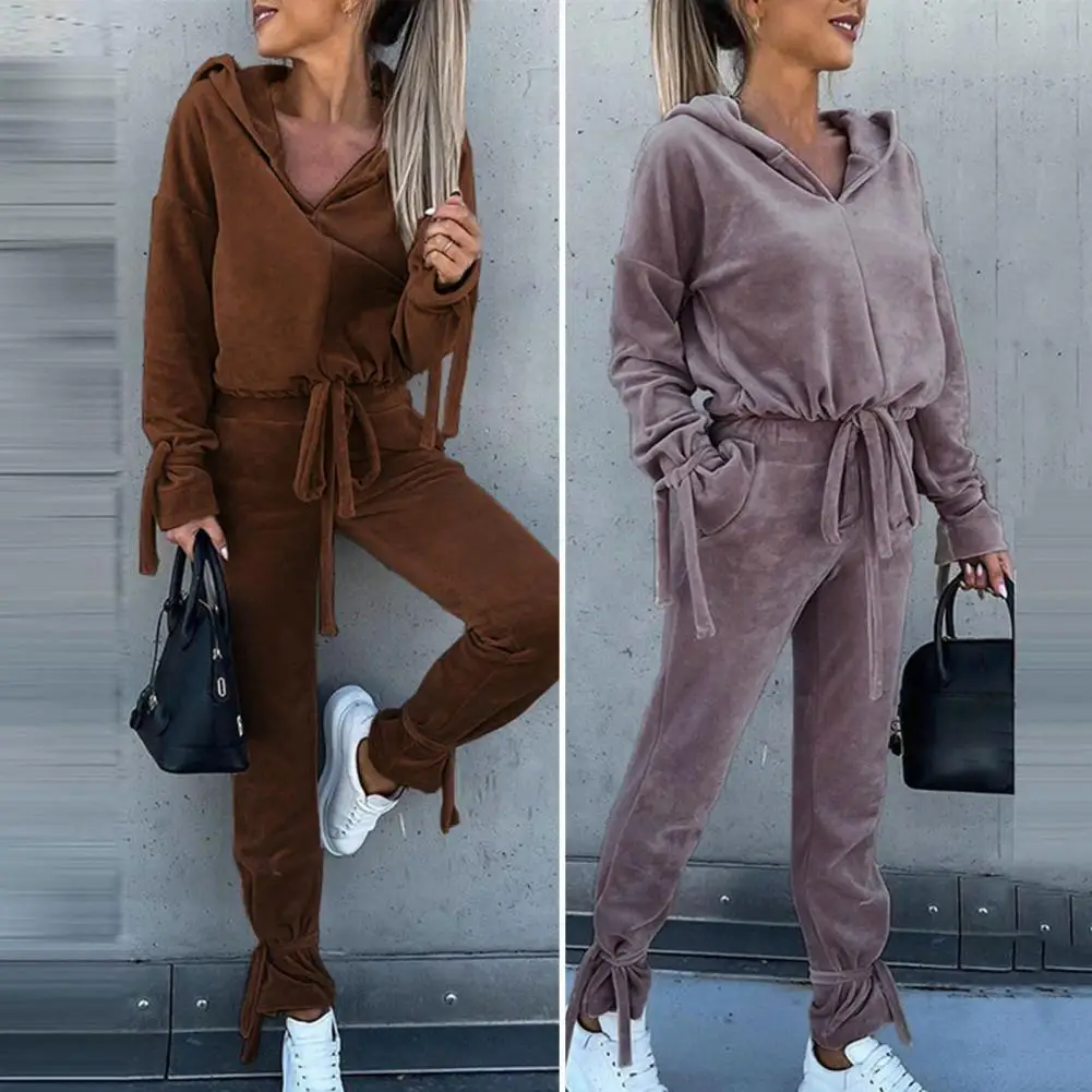 Women's Tracksuits Set | Velvet Fitness Outfits | Women's Velvet Suit ...