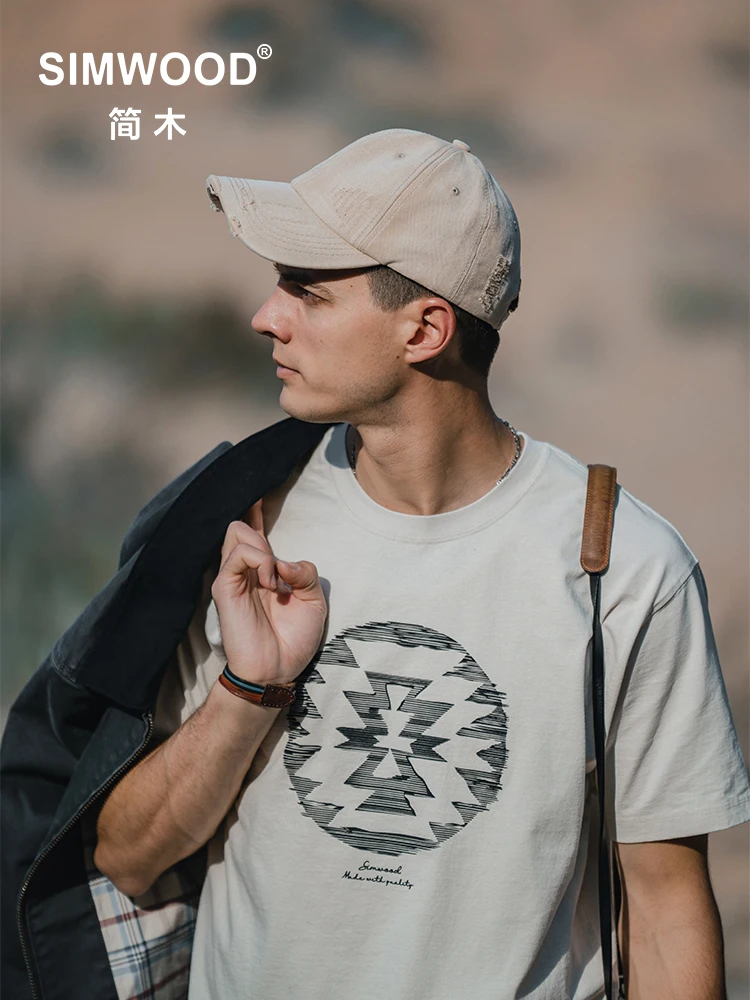 SIMWOOD-2024-Summer-New-Pattern-Print-Oversize-270gsm-100-Cotton-Fabric-T-shirts-Men-Breathale ...