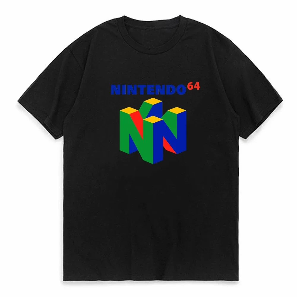 Nintendo-N64-Logo-Apparel-T-Shirt-L-Black-Casual-Plus-Size-T-Shirts-Hip ...