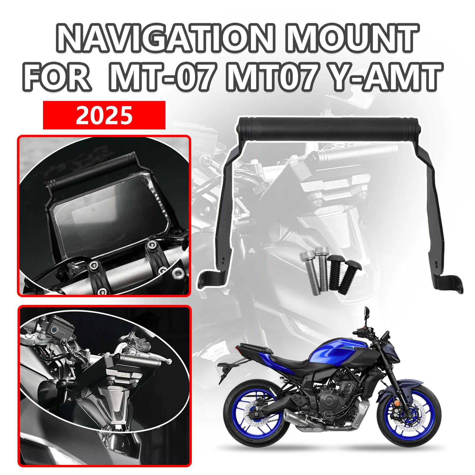 For YAMAHA MT-07 MT07 Y-AMT 2025 GPS Navigation Extension Bar Bracket ...