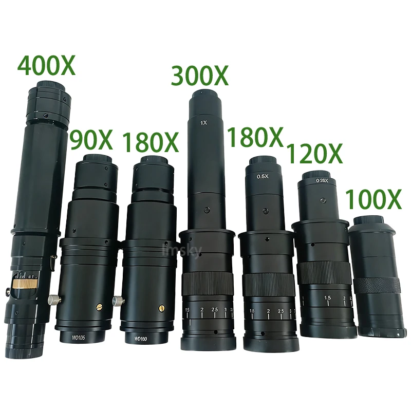 Adjustable Continuous 90X 100X 120X 150X 180X 400X 300X Zoom C Mount ...