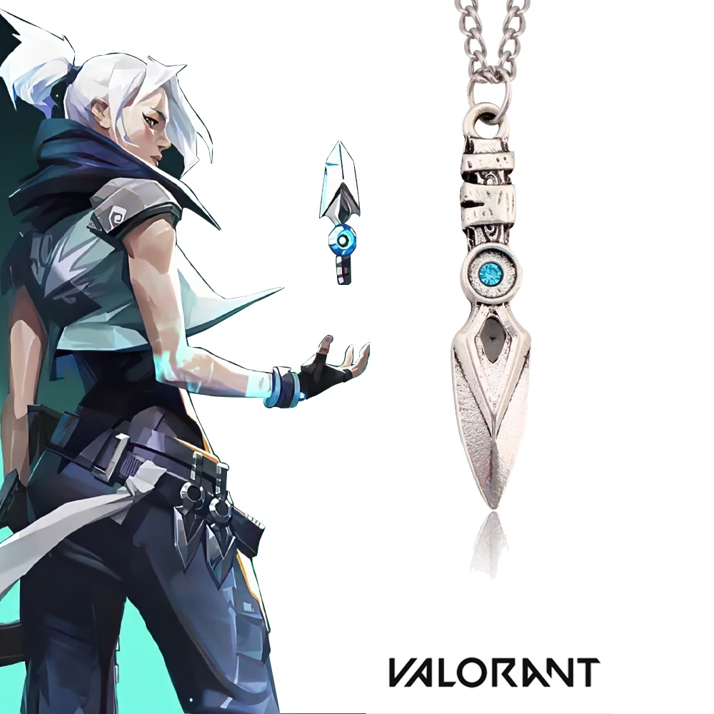 Game-Valorant-Necklace-Jett-Cosplay-Unisex-Blade-Storm-Knife-Blue ...