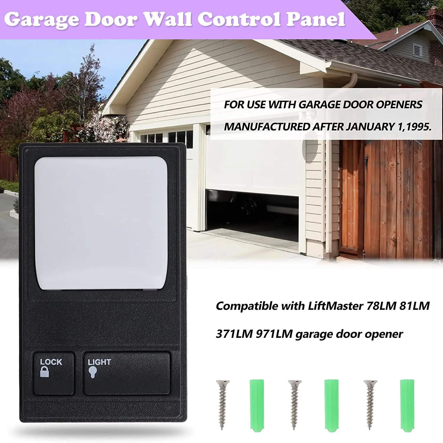 Garage Opener 78LM Garage Door Keypad Opener Control Panel Replacement ...