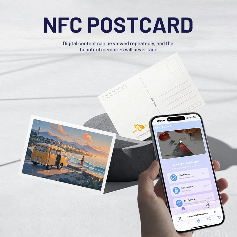 Smart Trendy NFC Enabled Postcards Preserve Memories with Touch Unlock ...