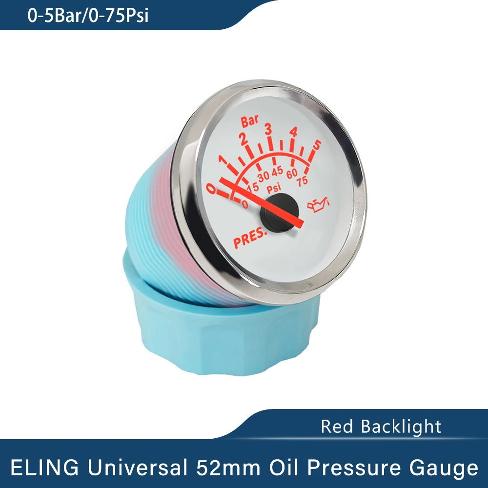 Waterproof-52mm-Oil-Pressure-Gauge-Meter-0-5Bar-0-75Psi-0-10Bar-0 ...