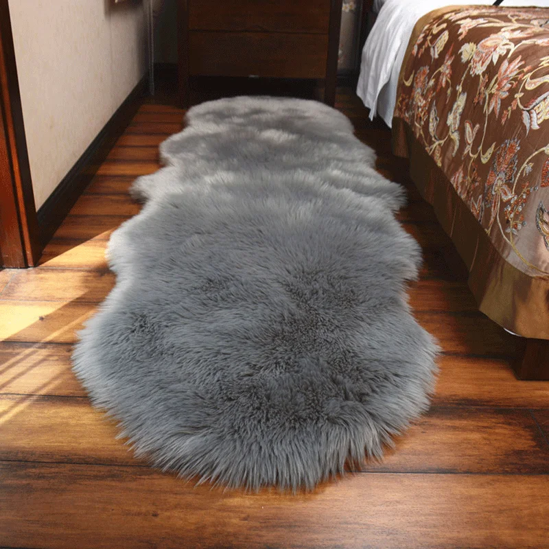 Soft Fur Wool Rugs for Bedroom Living Room Carpet Fluffy Sofa Chair ...
