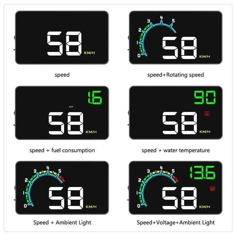 Digital Speedometer Car Head Up Display Windshield Projector Alarm ...
