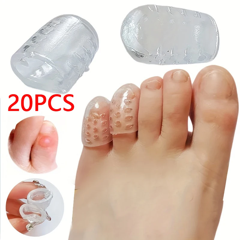 20pcs Transparent Breathable Silicone Toe Protectors Prevent Blisters ...