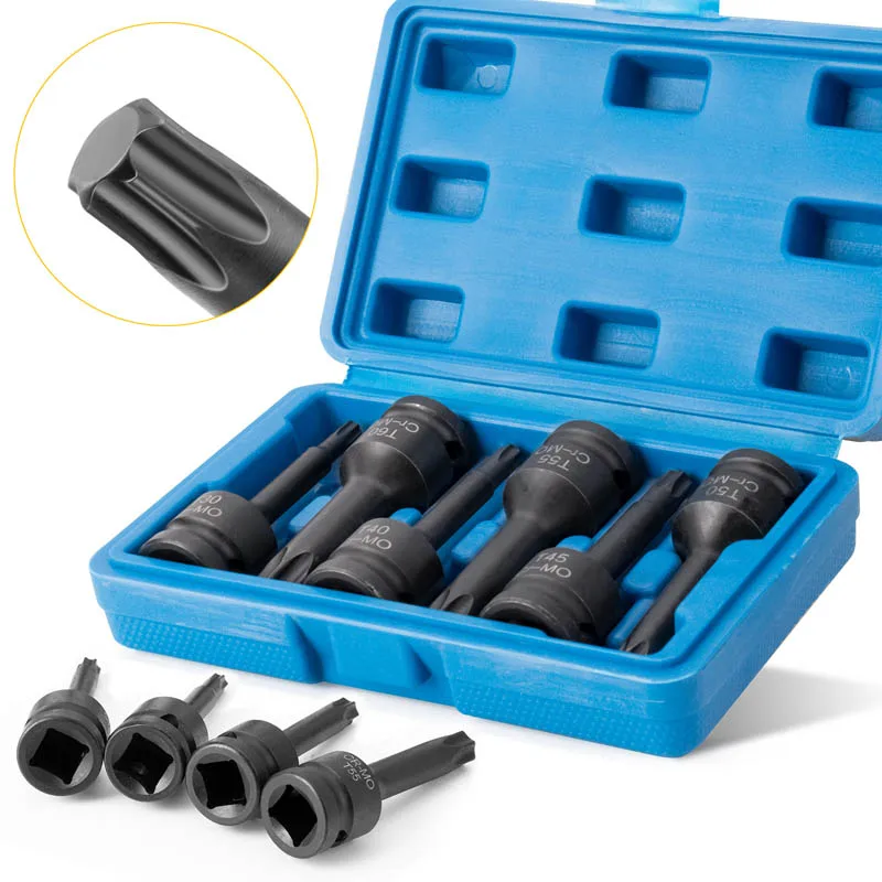 1/2 6PCS Drive Impact Torx Socket Bit Wrench Pneumatic Adapter Nut ...