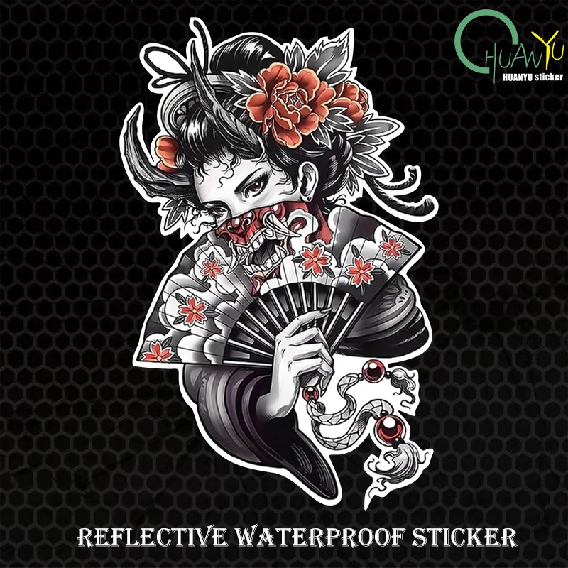 jdm Halloween geisha skull anime creative pattern car sticker car ...