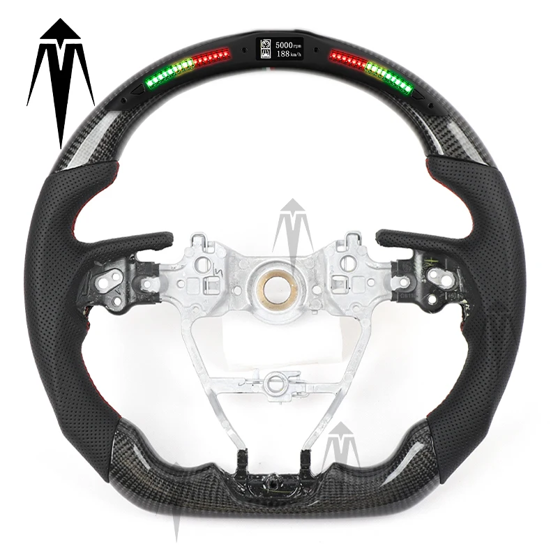 Led Car Steering Wheel Carbon Fiber Italy Alcantara For Toyota Camry ...