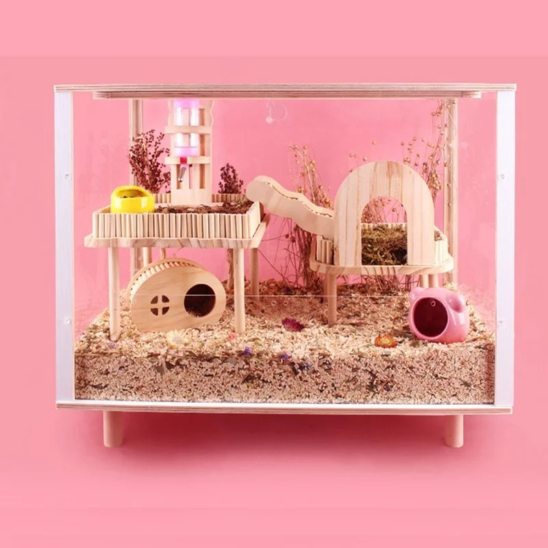 High-End Luxury Hamster Cage Oversized Villa Acrylic Cage Raising ...