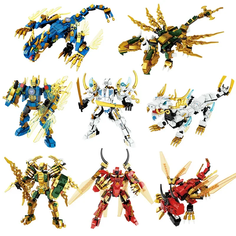 Creative-Dragon-Transformation-Mech-Building-Blocks-DIY-Chinese-War-God ...