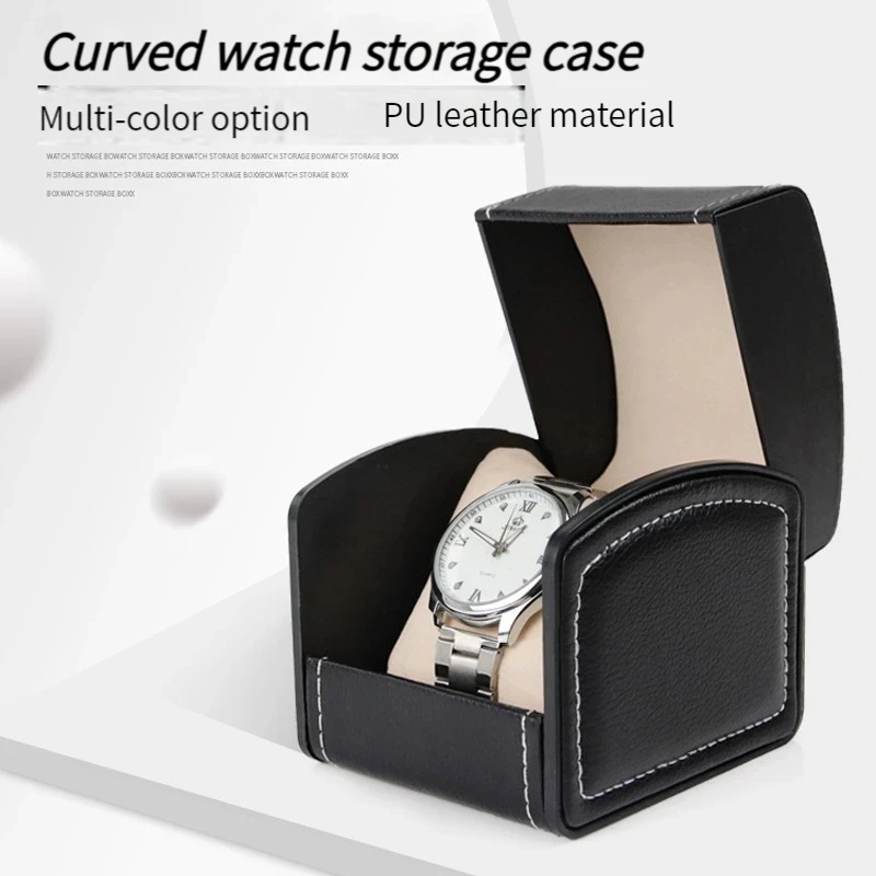 Single-Watch-Case-PU-Leather-Watch-Travel-Case-with-Removable-Cushion ...