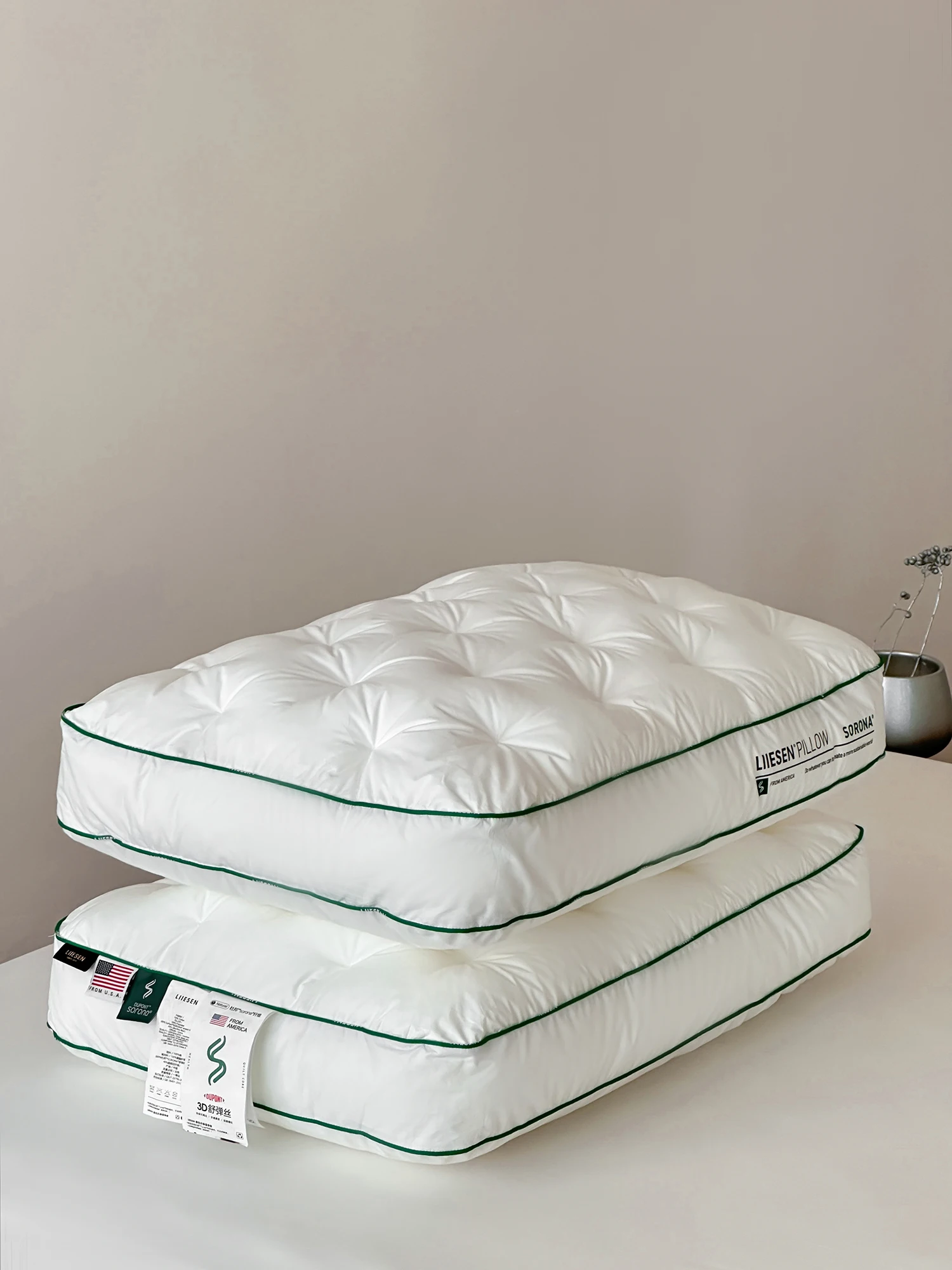 Pure Cotton A-Class 3D Bio-Based DuPont Ultra Soft High Elastic Pillow ...