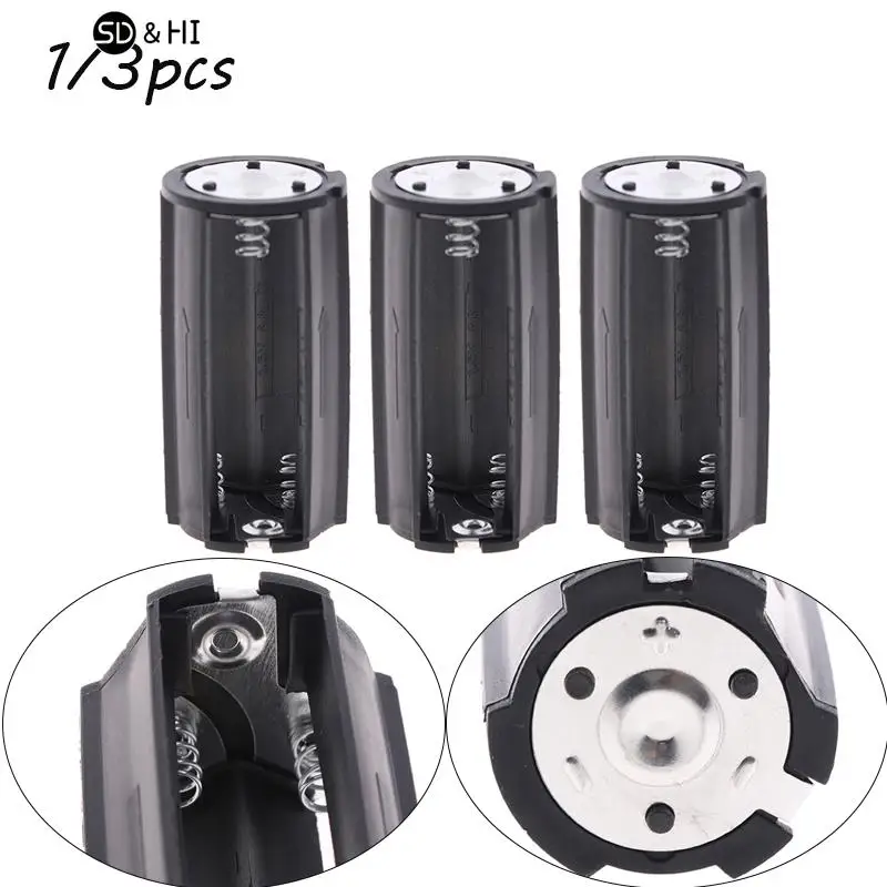 1/3Pcs 3x AA to D Size Battery Adapter Converter Holder Case Box Drop ...