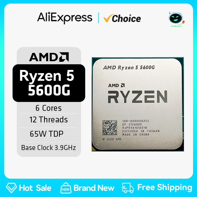 AMD New Ryzen 5 5600G R5 5600G 3.9GHz 6 Core 12 Thread CPU Processor ...