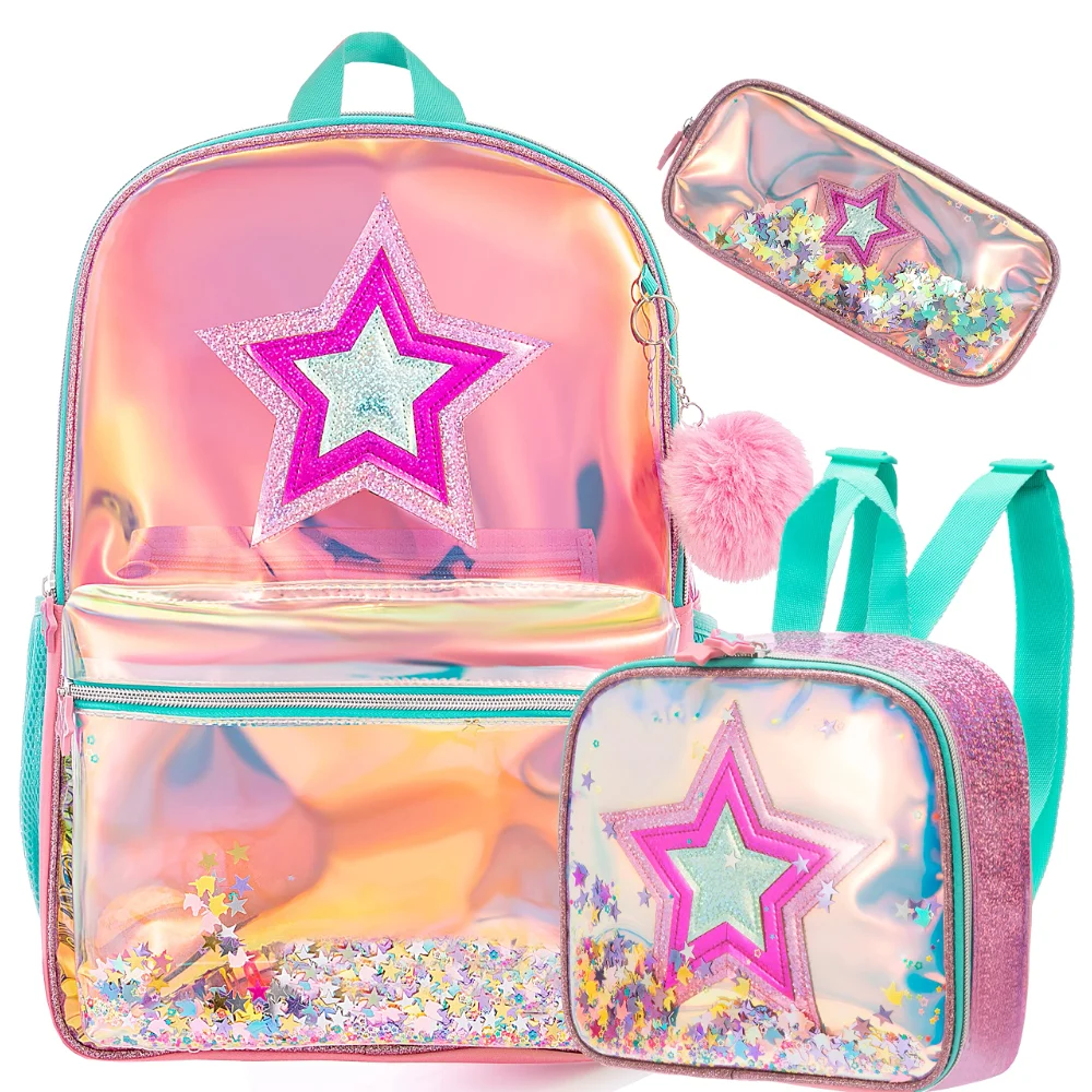 16-Inch-Kids-Backpack-Girls-Backpack-Sequin-Backpack-with-Lunch-Box ...