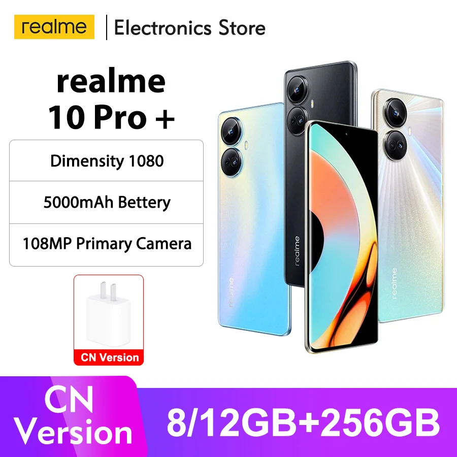 realme 10 Pro Plus Smartphone Dimensity 1080 5G Processor 6.7"120Hz ...