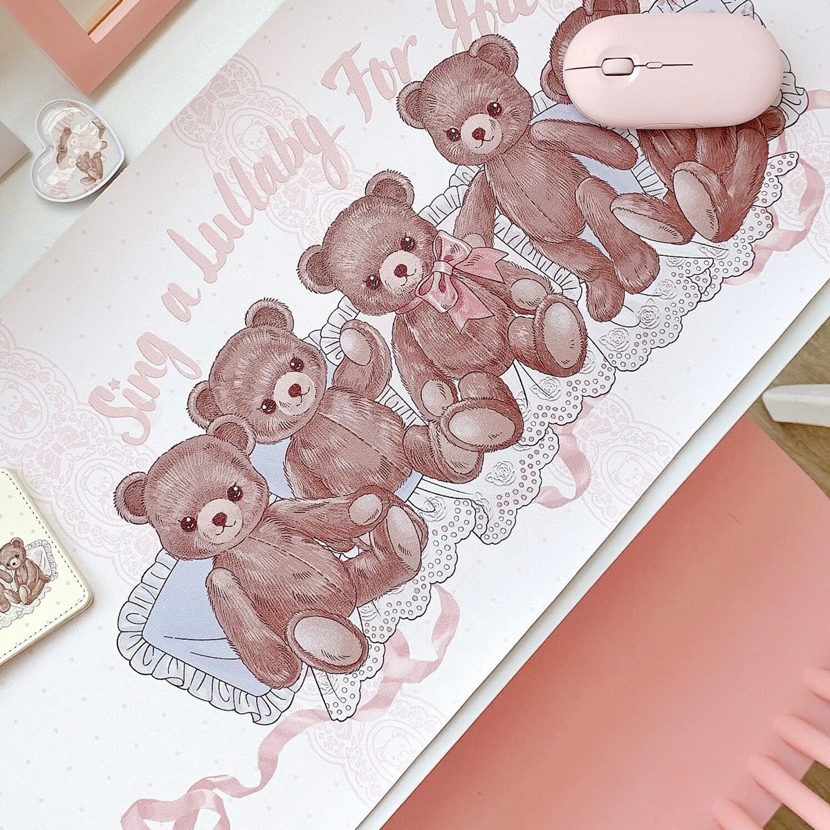 Cute-Cartoon-Gaming-Mouse-Pad-Large-Black-Mousepad-Floral-Mousepad ...