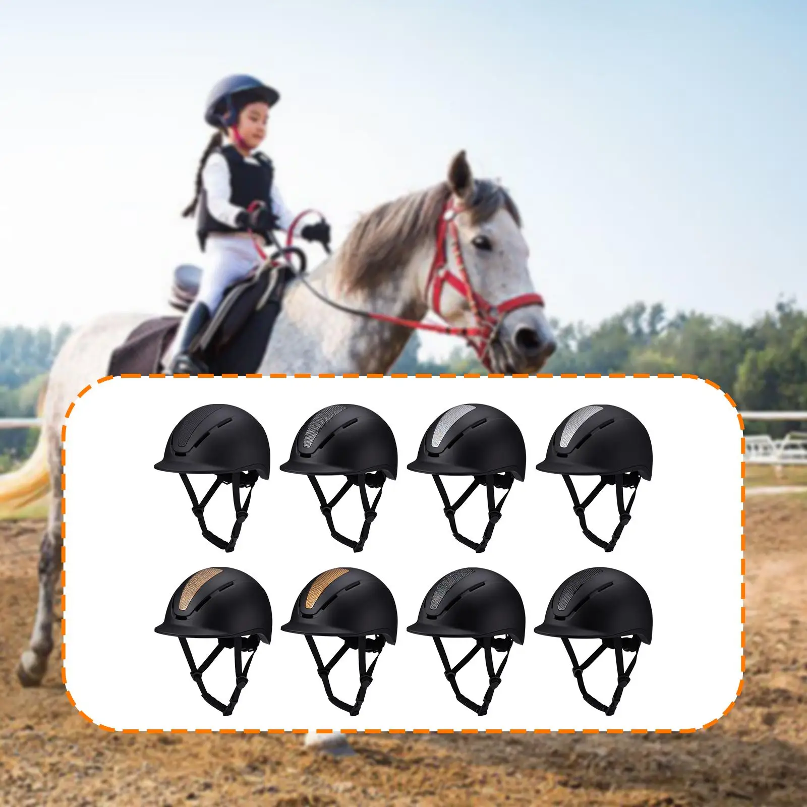 Adjustable Equestrian Helmet with Chin Strap Classic Safety Head ...