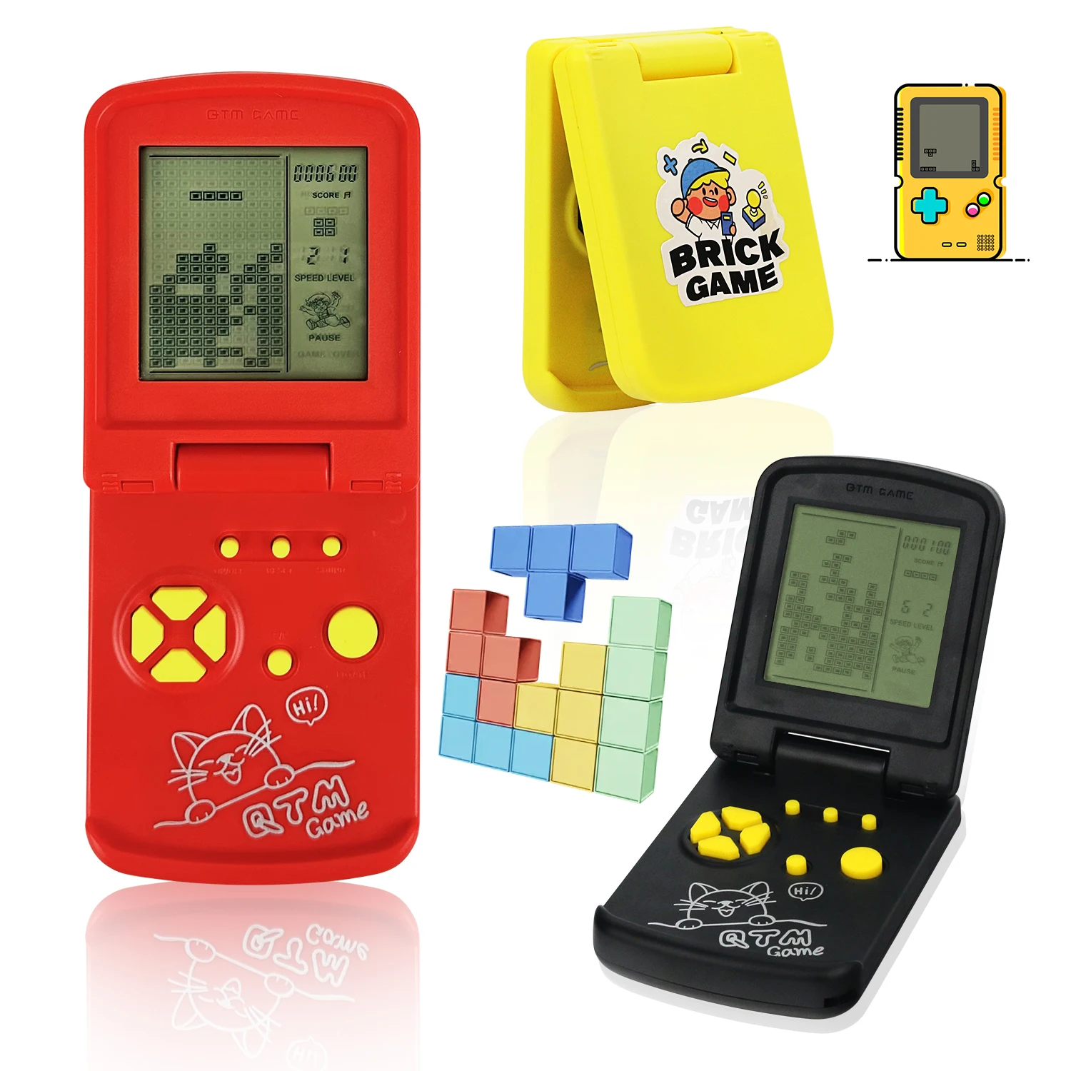 Flip-up-game-console-children-s-handheld-puzzle-toy-multiple-classic ...